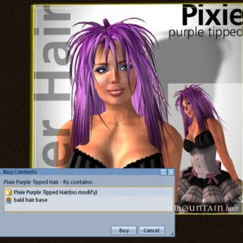 Second Life Marketplace - PIXIE Long Spikey Top PURPLE HAIR